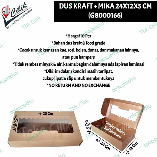 Jual dus+kemasan+box+packaging+kraft+24x12x5+kue+bolen+brownies+roti ...