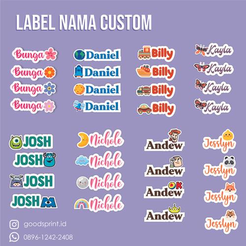 Jual STIKER LABEL NAMA ANAK CUSTOM WATERPROOF LABEL NAMA CUSTOM - Kota ...