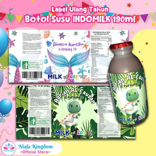 Jual Label Ulang Tahun Botol Susu Indomilk 190ml Desain Custom - Kab ...