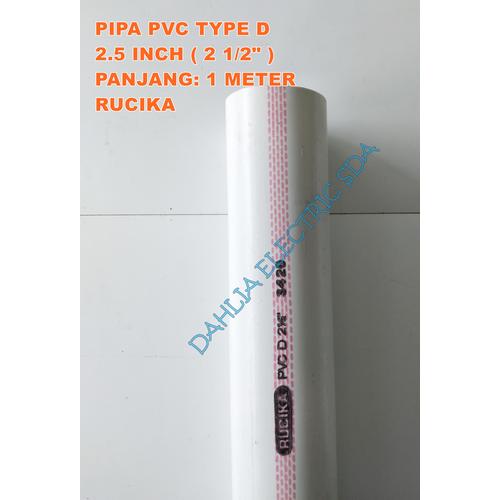 Jual PIPA PVC 2 1/2 INCH TYPE D PANJANG 1 METER RUCIKA PUTIH - Kab. Sidoarjo - Dahlia Electric ...