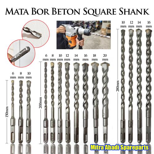 Jual Mata Bor Beton Hammer Impact Square Shock Kotak Bobok Tembok ...