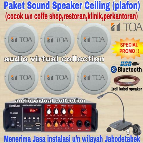Jual Paket sound speaker Ceiling TOA + mic operator isi 6pcs (original ...