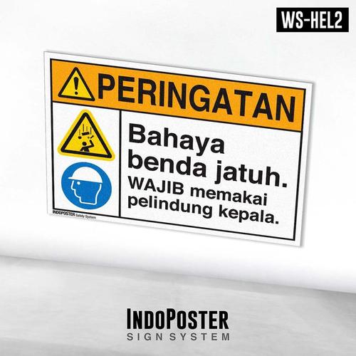 Jual ready!! stiker safety sign rambu k3 bahaya benda jatuh wajib ...
