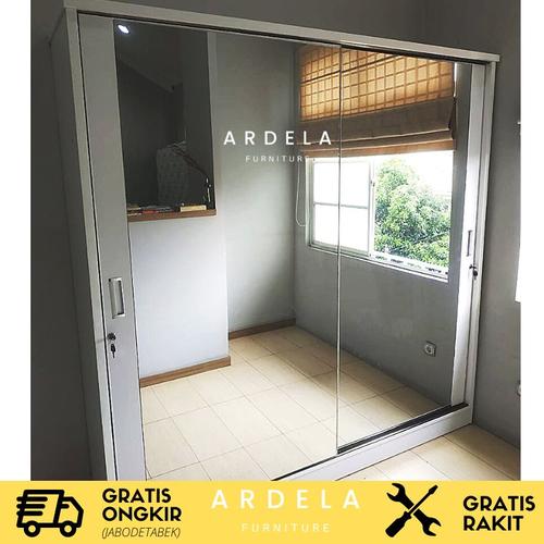 Jual Lemari Pakaian Jumbo Ukuran Besar Pintu Sliding Full Kaca Cermin ...