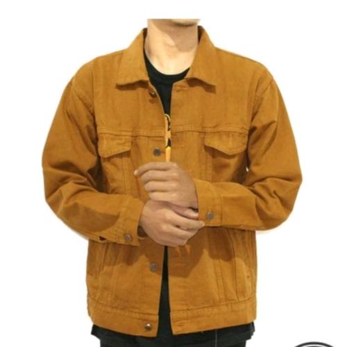 Jual Jaket Denim Kuning Busuk / Kuning Kunyit Size L, XL Unisex - XL ...