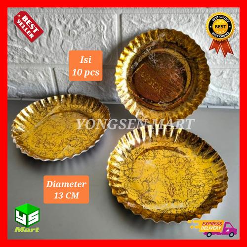 Jual Piring kue Gold / Paper plate Gold / piring ultah kertas Gold emas - Gold - Jakarta Utara ...