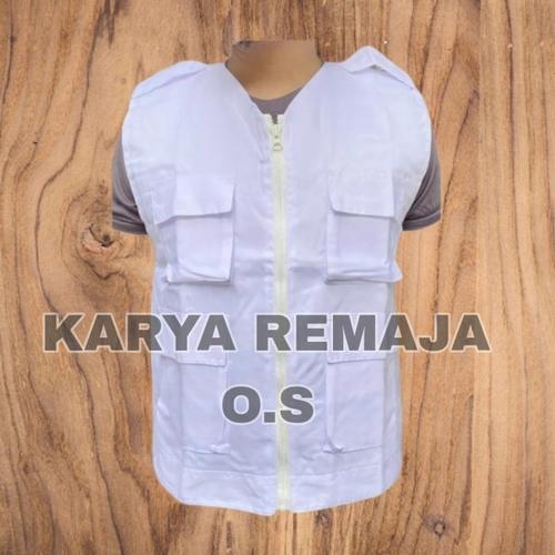 Jual Rompi Polos PUTIH Proyek Rompi KATUN Lapangan Rompi Kerja Tebal ...