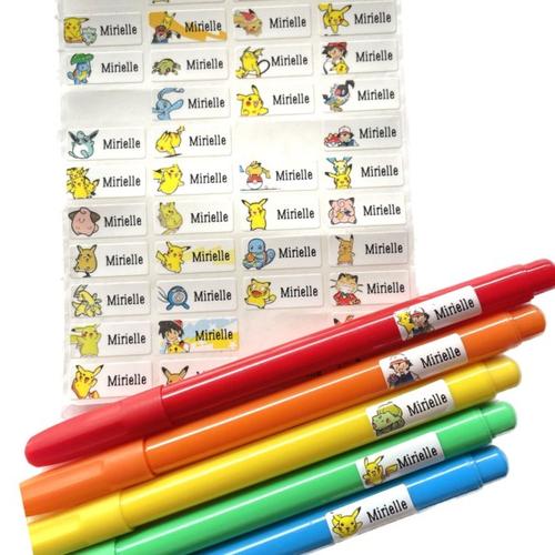 Jual Sticker Label Nama Anak Pokemon Pikachu waterproof tahan air ...