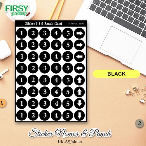 Jual Sticker Nomor Warna, 2CM, Label Angka, Stiker Tanda Panah, Bisa ...