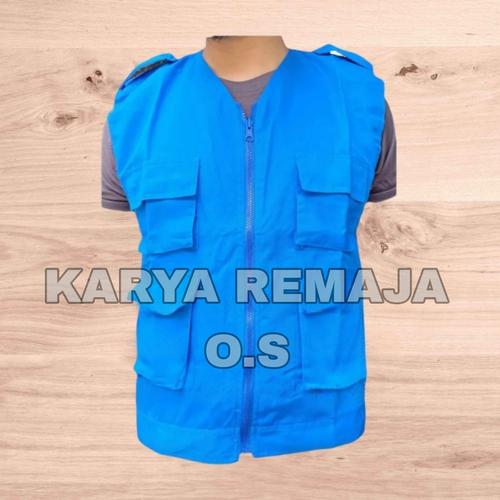 Jual Rompi Polos Biru Stabilo Proyek Rompi KATUN Lapangan Rompi Kerja ...