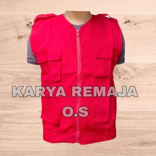 Jual Rompi MERAH Polos Proyek Rompi KATUN Lapangan Rompi Kerja Tebal ...