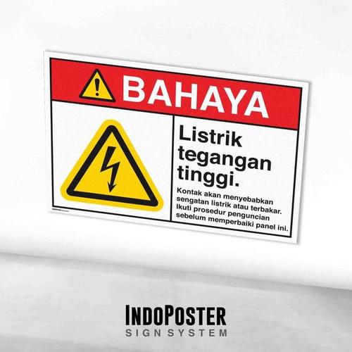 Jual ready!! stiker label safety sign rambu k3 ansi panel listrik ...