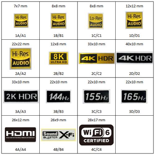 Jual Stiker Sticker Logo Hi-Res Lo-Res 144Hz 4K HDR 8K Ultra HD - 4, C ...