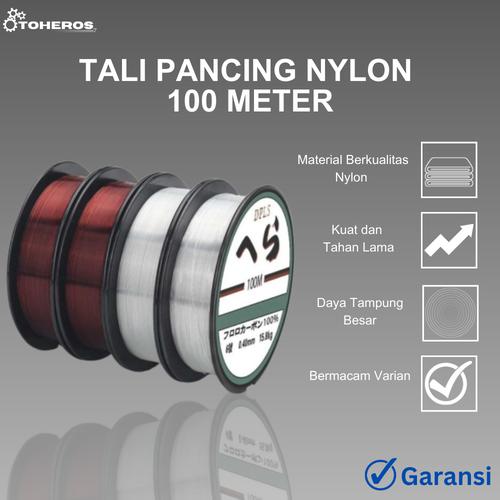 Jual Tali Benang Senar Pancing Nilon 100 Meter Warna Merah - 2.0 ...