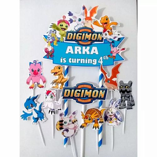 Jual TOPPER CAKE - HIASAN KUE GAMBAR DIGIMON BISA CUSTOM NAMA - Kota ...