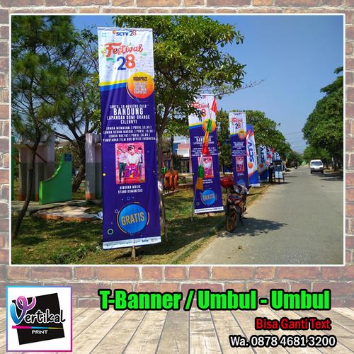 Jual Cetak Flexi T banner / Umbul Umbul / Hanging Banner 280g Highrest ...