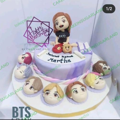 Jual kue ulang tahun BTS Full fondant - Vanila - Kab. Tangerang ...
