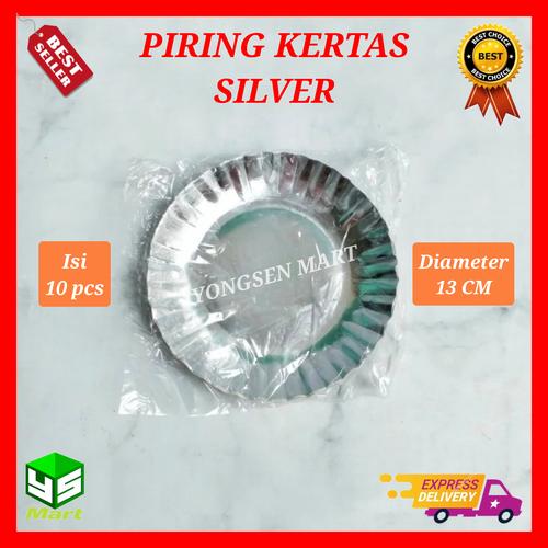 Jual Piring kue Silver / Paper plate / piring ultah kertas Silver Perak - Gold - Jakarta Utara ...