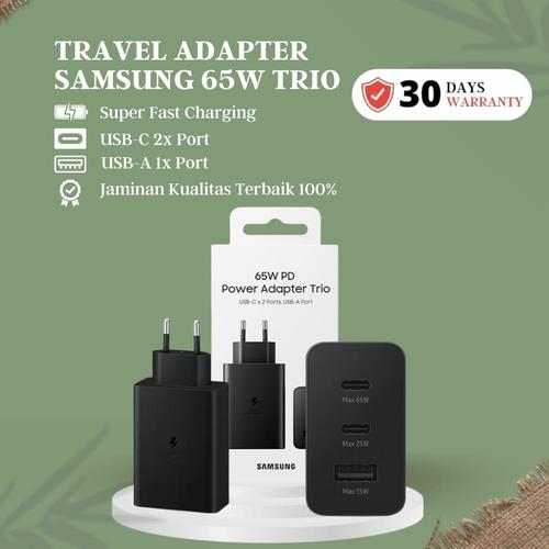 Promo Charger Samsung Adapter 65W Trio Super Fast Charging Original ...