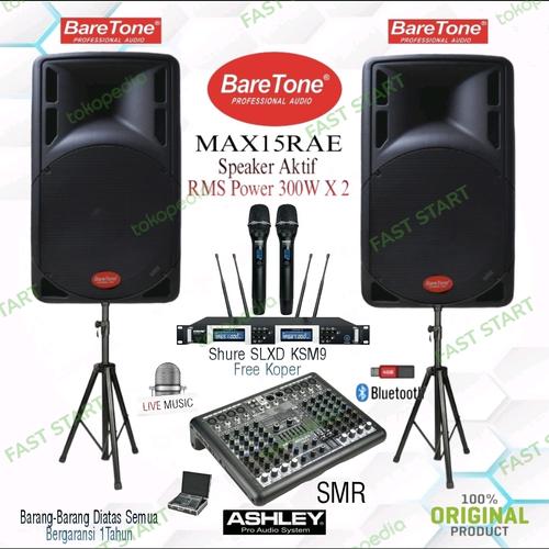 Jual PAKET SOUND SYSTEM BARETONE MAX15RAE MIXER ASHLEY SMR-8 MIC 2 ...