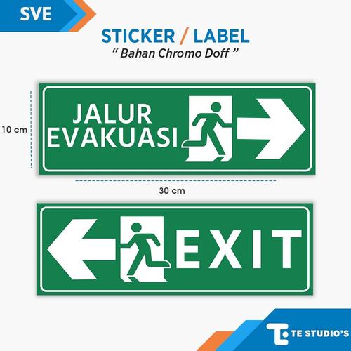 Jual ready!! stiker jalur evakuasi sticker exit rambu tanda sign titik - SVE4 - Kota Surabaya ...