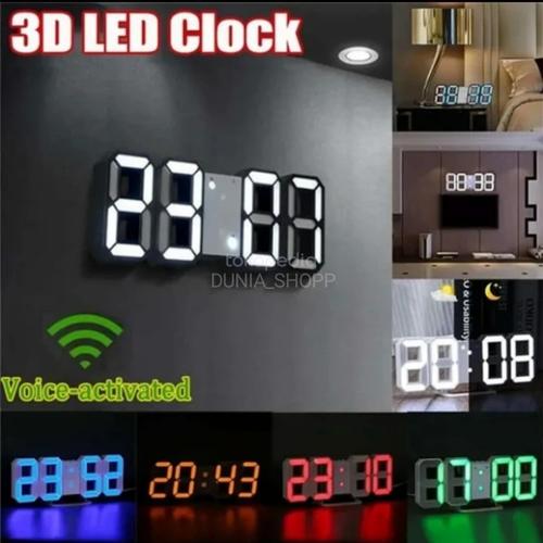 Jual JAM Dinding Digital Led 3D Clock / JAM Meja 3D Besar Modern ...