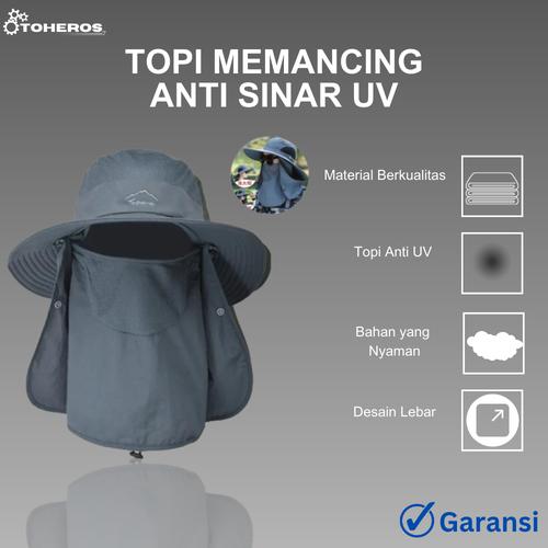 Jual Topi Masker Topi Mancing Anti Panas Sinar UV - Hitam - Hitam ...