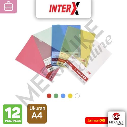 Jual InterX / Folder One Map L Plastik Warna A4 (1 Pak isi 12 Lembar ...