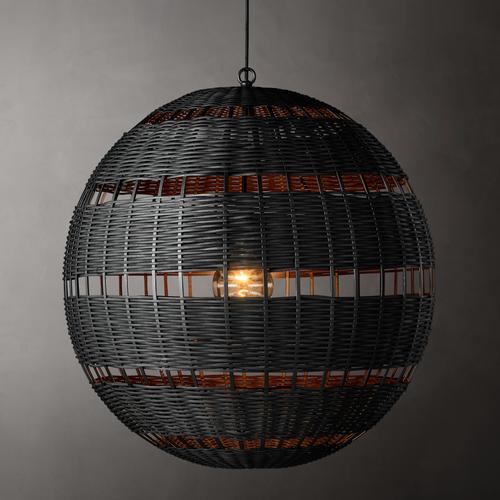 Jual Kap Lampu Gantung Rotan | Rattan Pendant Light | Lampu Rotan KL60 ...