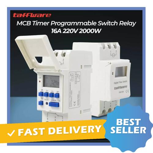 Jual MCB Timer Otomatis Programmable Switch Relay 16A 220V 2000W LCD ...