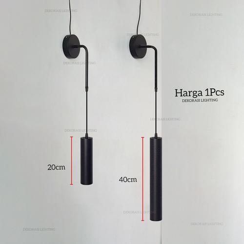 Jual Lampu dinding hitam tabung panjang sorot 20cm 40cm spotlight bed ...