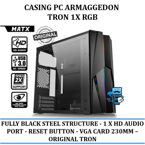 Jual CASING PC GAMING ARMAGGEDON TRON 1X RGB M-ATX BLACK - ORIGINAL ...