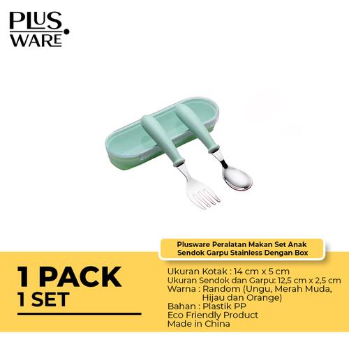 Promo Plusware Peralatan Makan Set Anak Sendok Garpu Stainless Dengan ...