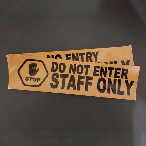 Jual STIKER TANDA STAFF ONLY PINTU RUANGAN KUNING UKURAN 10 CM X 30 CM ...