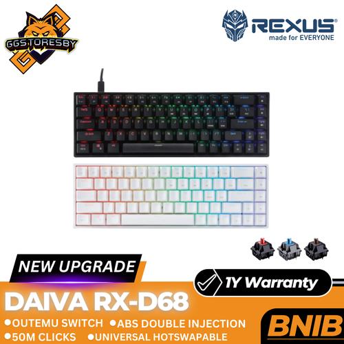 Promo REXUS DAIVA D68 Gaming Keyboard - Putih, BLUE Cicil 0% 3x - Kota ...