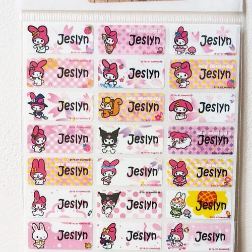 Jual My Melody stiker label nama anak impor buku waterproof tahan air ...