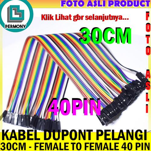 Jual Kabel Pelangi 30cm dupont 40pin cable rainbow 30 cm - Male_Female ...