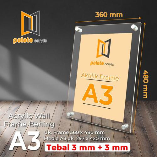 Jual Frame Acrylic A3 3mm / Akrilik Frame A3 3mm+3mm landscape ...