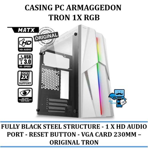 Jual CASING PC GAMING ARMAGGEDON TRON 1X RGB M-ATX WHITE - ORIGINAL ...