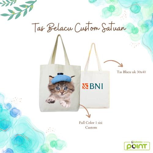 Promo Custom Tas Blacu Totebag Printing - Satuan - Full Color - Kota ...