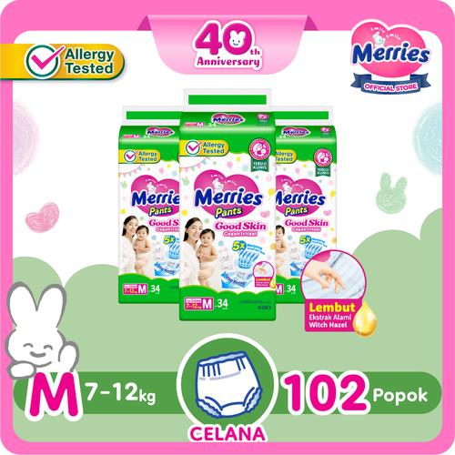 Promo Merries Good Skin M34 Triplepack - Popok Bayi Celana (7-12)kg ...