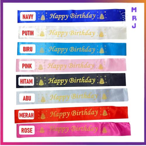 Promo MRJ Selempang Happy Birthday Sash Graduation Slempang Bridal ...