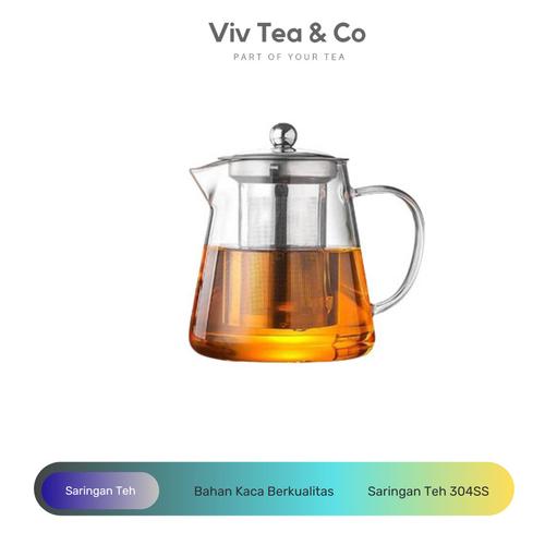 Jual Saringan Teh Stainless Teko Teh Kaca Tea Pot 950 ml - 450ml ...