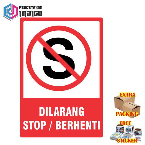 Jual plat alumunium rambu dilarang stop/berhenti - 35X50 - Kab. Bekasi ...