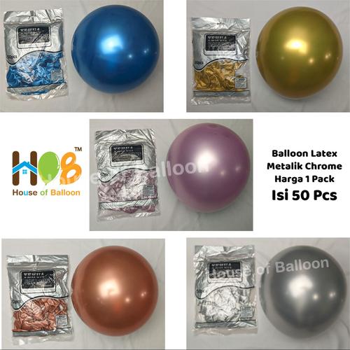Jual Balon Latex Karet Metalik / Metalic Balloon CHROME 12 inch Per ...