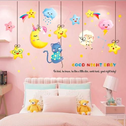 Jual HM94005 Good Night Baby Moon Star Sleep Wall Sticker Stiker Anak ...