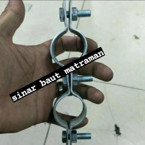 Jual Klem Pipa Dobel 4" x 2" inch besi galvanis / klem pipa double ...