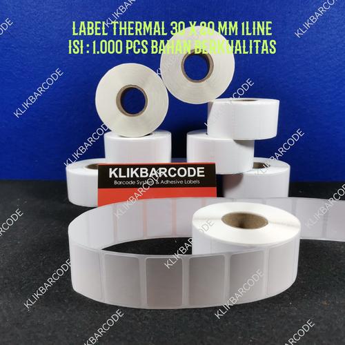 Jual STIKER LABEL 30 X 20 MM LABEL BARCODE THERMAL 3 X 2 CM 1.000 ...