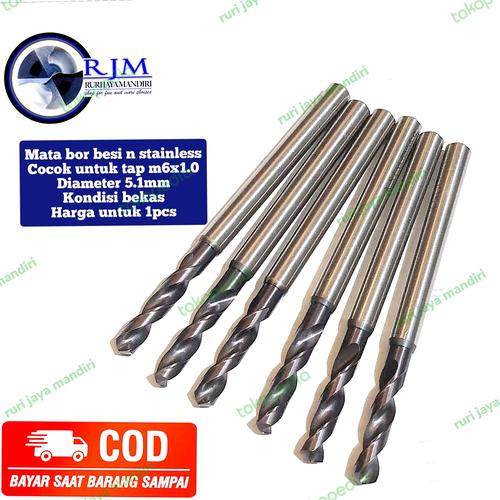 Jual mata bor besi n stainless 5.1mm cocok untuk tap m6 bukan drill ...