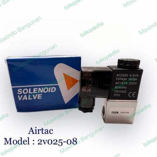 Jual Selenoid Valve 2V025 - 08 DC 24 AIRTAC / Solenoid Valve DC24 ...